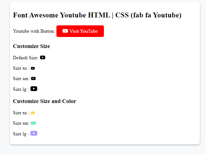 Font Awesome Youtube : Fab Fa Youtube, Fa Brands Fa Youtube - HTML | CSS