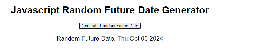 Javascript Random Future Date Generator