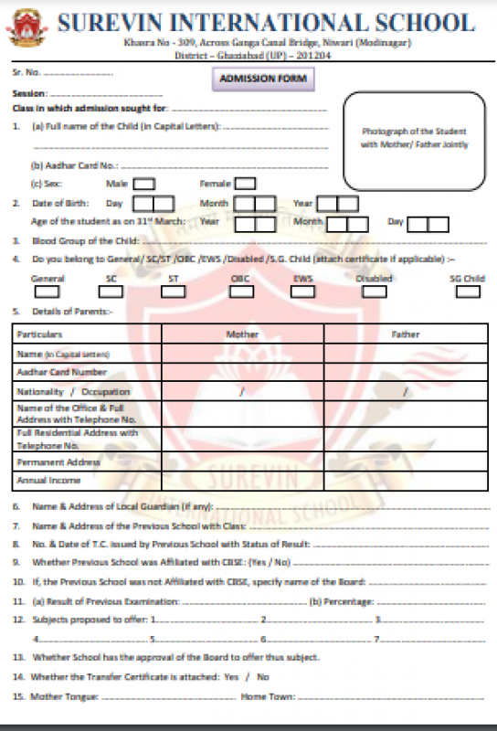 Admission Details Surevin International School, Ghaziabad (UP) for year ...