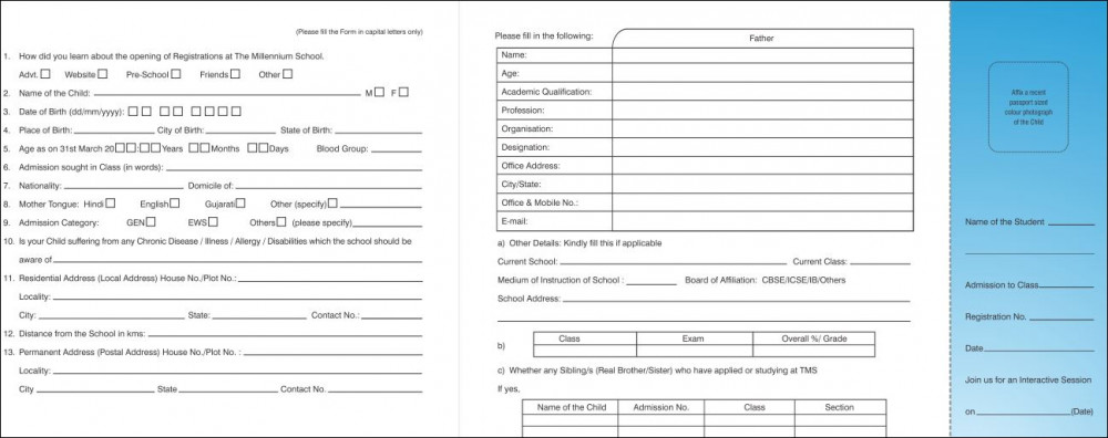 Admission Details The Millennium School, Noida (UP) for year 2024-2025