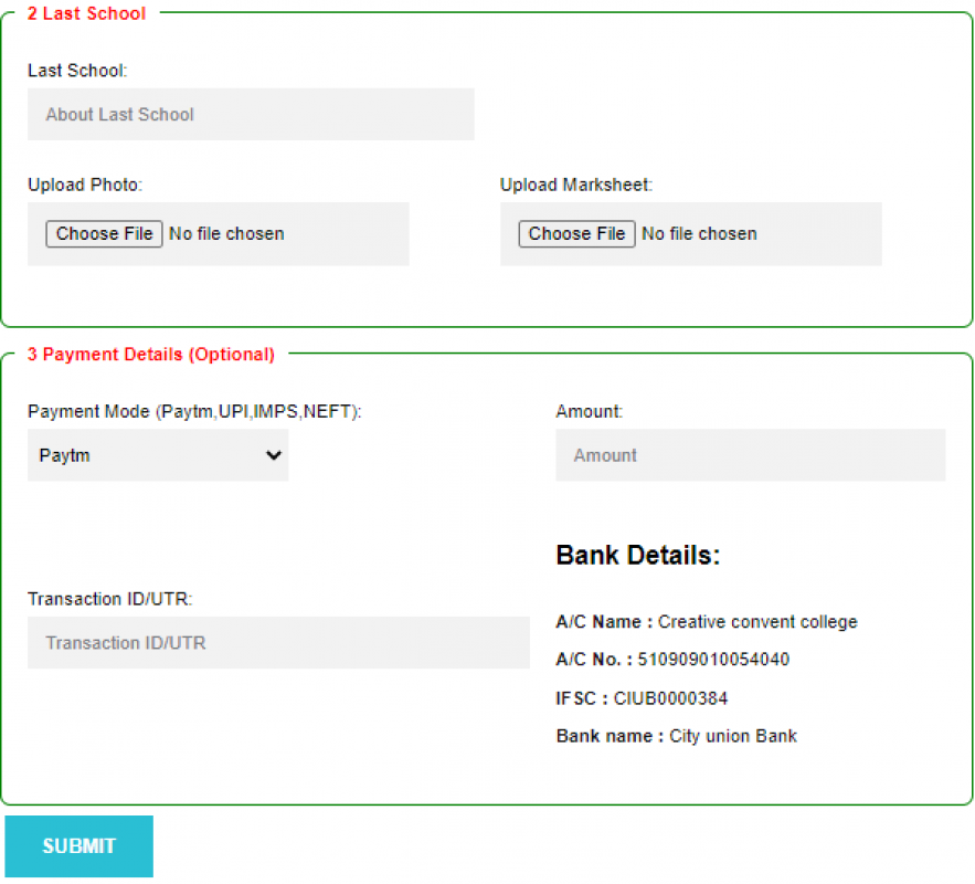 Admission Details Creative Convent College, Lucknow (UP) for year 2025-2026