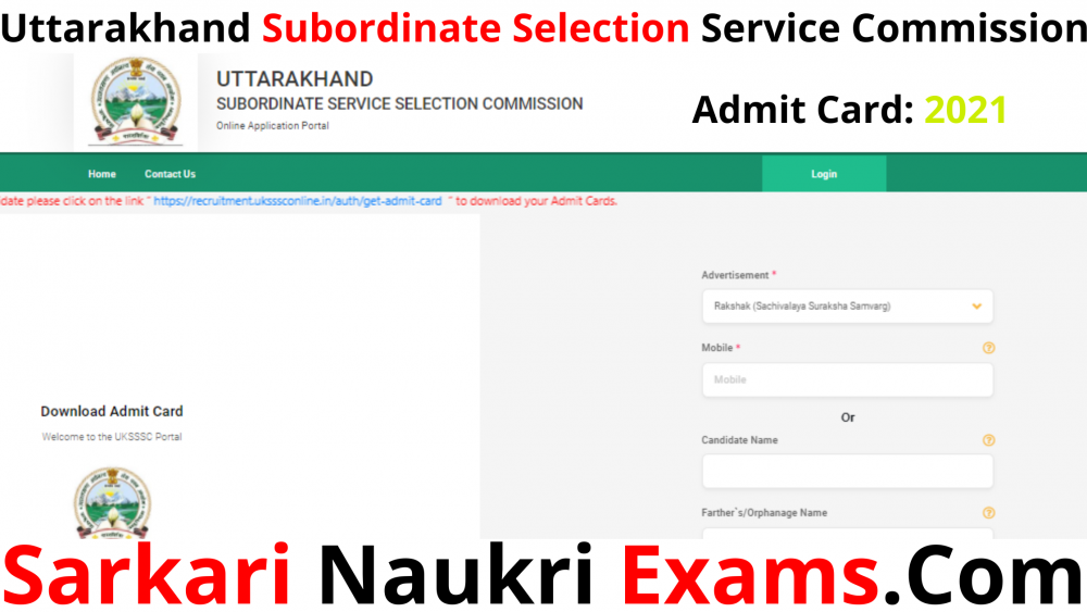 UKSSSC Security Guard Admit Card 2021 Released | Check @ sssc.uk.gov.in ...