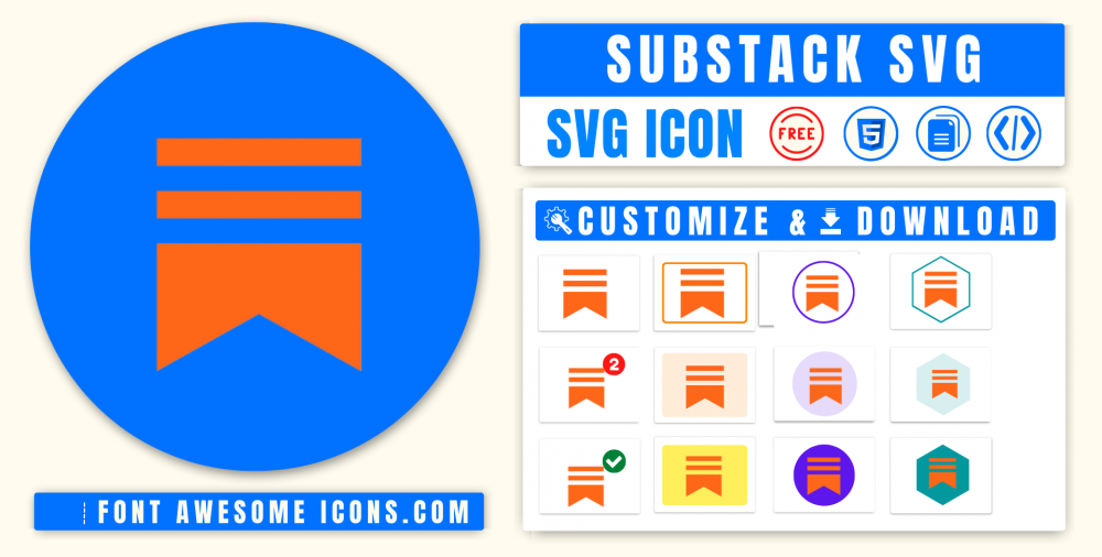 Substack SVG Icon | Get Substack logo SVG Icon, Blue, White, Black,Green