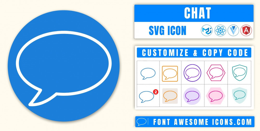 Chat Round Icon SVG Code — Download Path / HTML