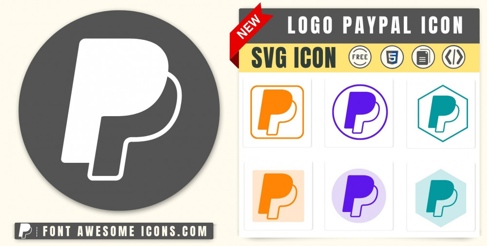 Logo Paypal Icon SVG Code — Download Path / HTML
