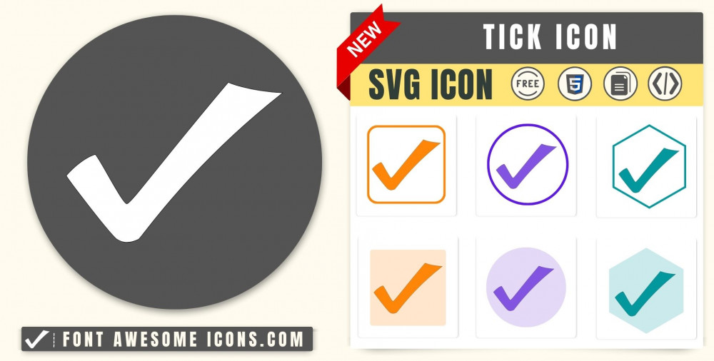 Tick Icon Icon SVG Free Tick Icon SVG Icon Code Path HTML CSS White