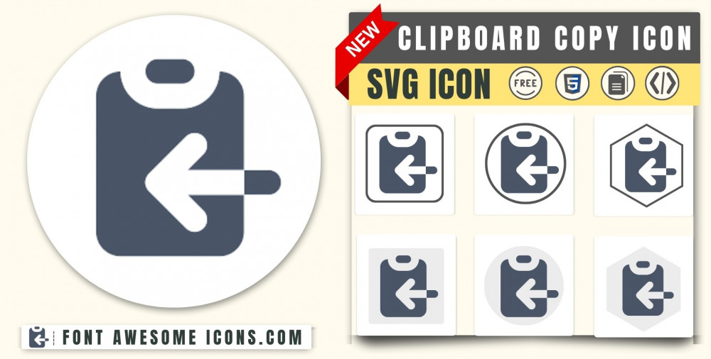 Clipboard Copy Icon SVG Code — Download Path / HTML