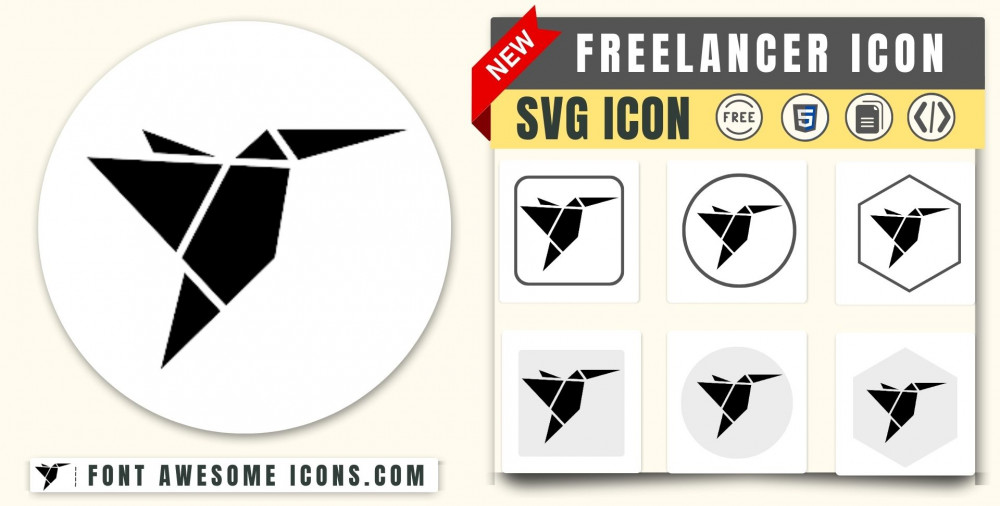 Freelancer Icon SVG Code — Download Path / HTML