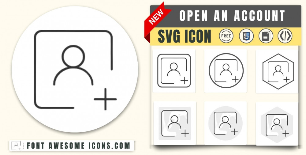 Open An Account Icon SVG Code — Download Path / HTML