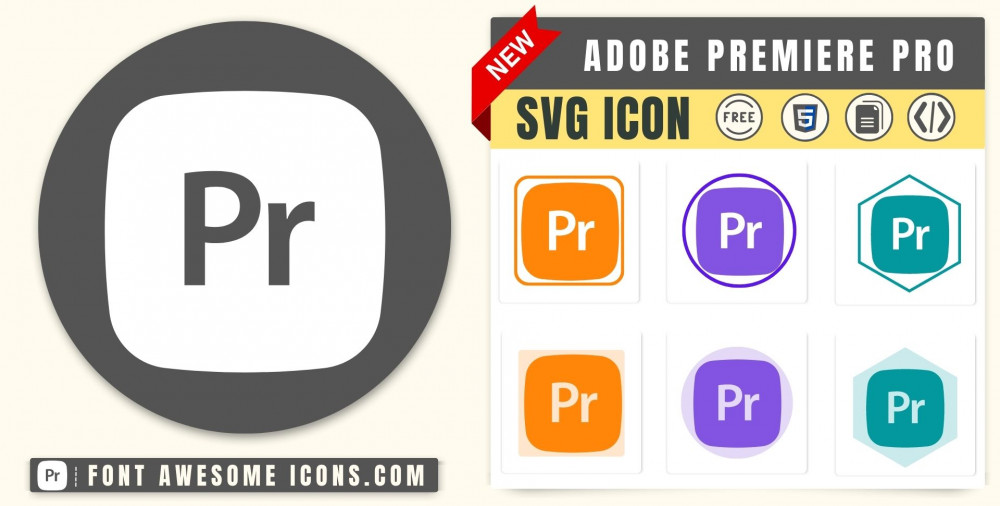 Adobe Premiere Pro Icon SVG Code — Download Path / HTML
