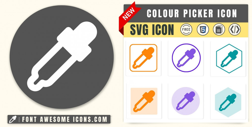Colour Picker Icon SVG Code — Download Path / HTML