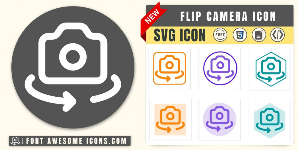 Flip Camera Icon SVG Code — Download Path / HTML