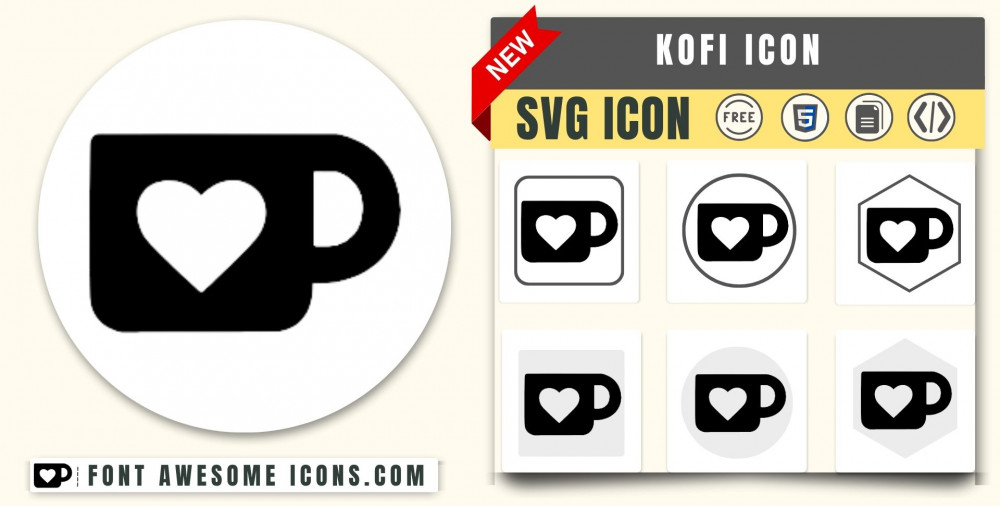 Kofi Icon SVG Code — Download Path / HTML