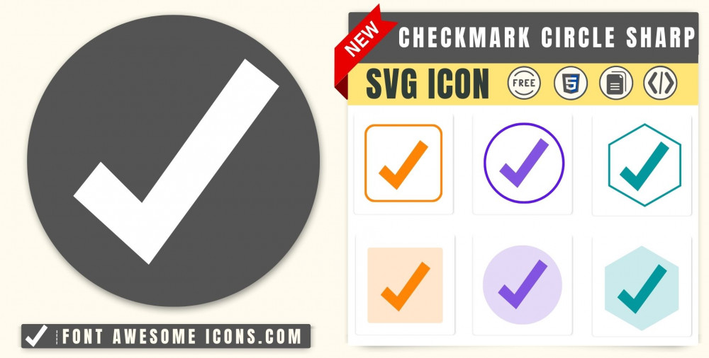 Checkmark Circle Sharp Icon SVG Code — Download Path / HTML