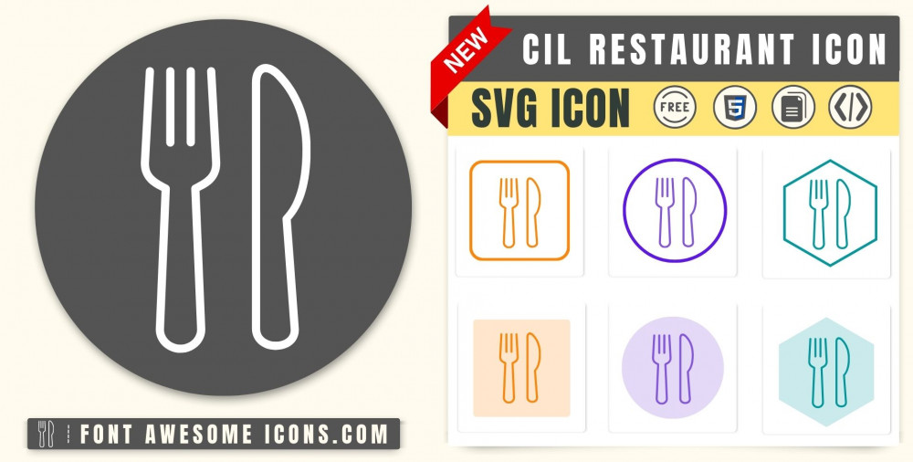 Cil Restaurant Icon SVG Code — Download Path / HTML