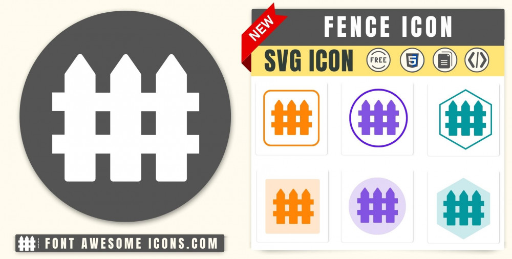 Fence Icon SVG Code — Download Path / HTML