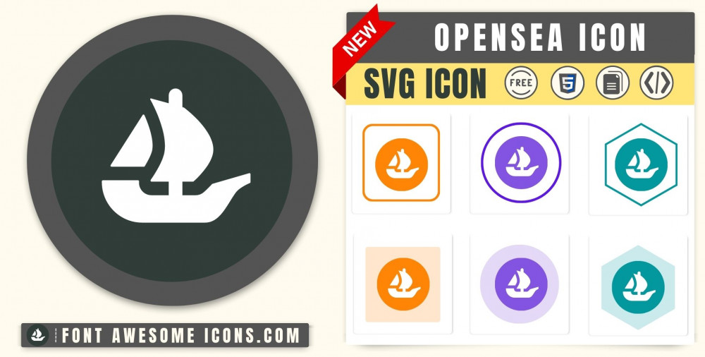 Opensea Icon SVG Code — Download Path / HTML