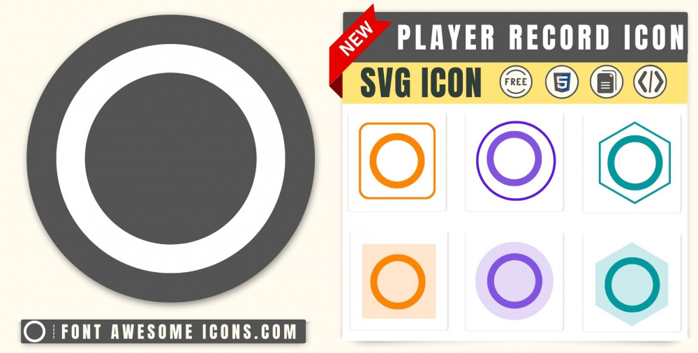 Player Record Icon SVG Code — Download Path / HTML