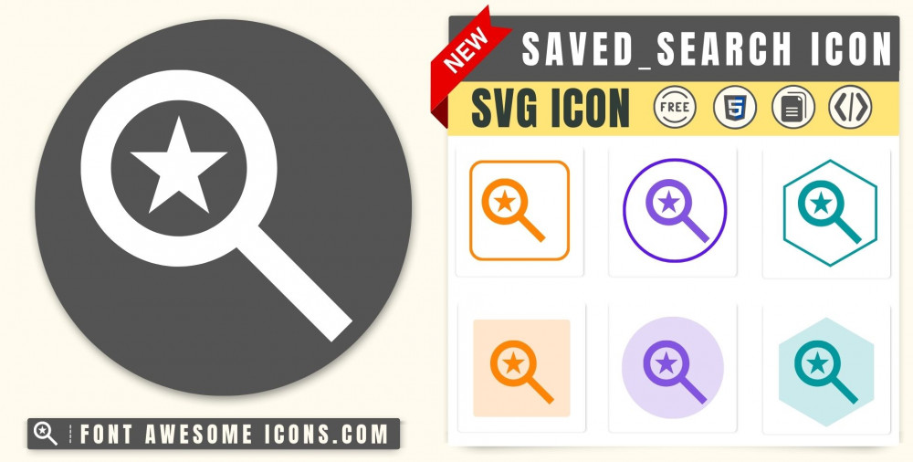 Saved_search Icon SVG Code — Download Path / HTML