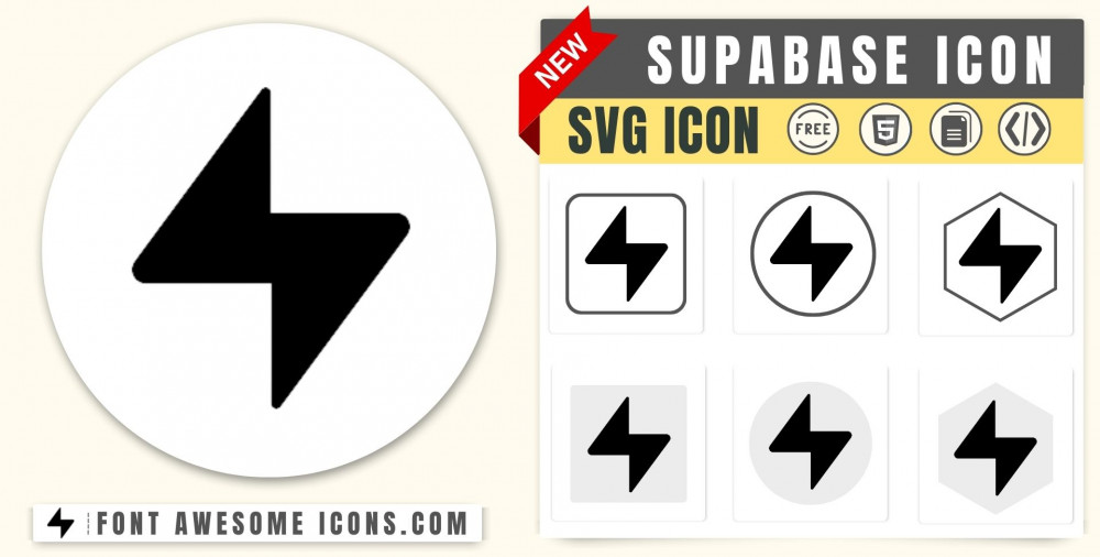 Supabase Icon SVG Code — Download Path / HTML
