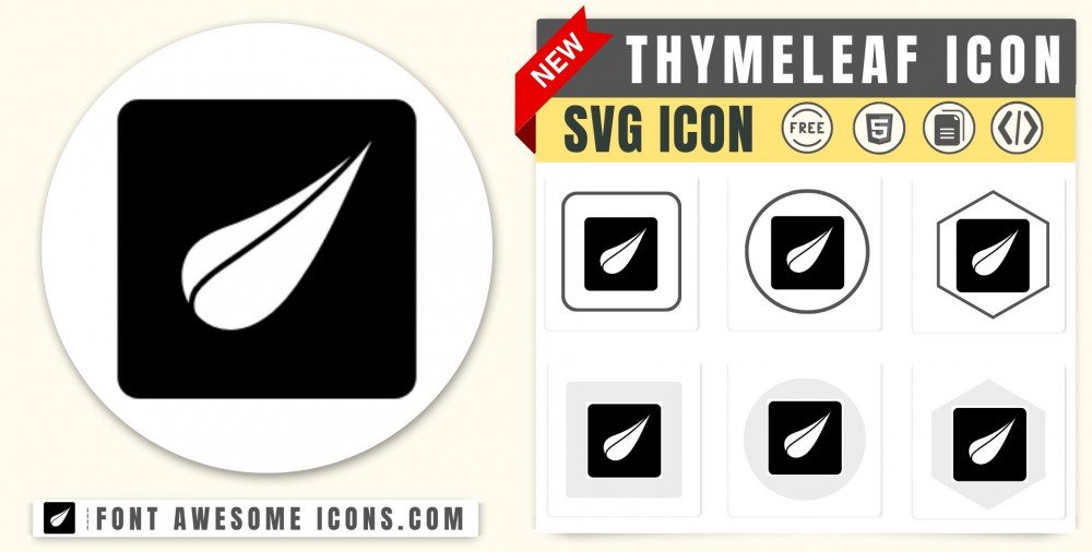 Thymeleaf Icon SVG Code — Download Path / HTML