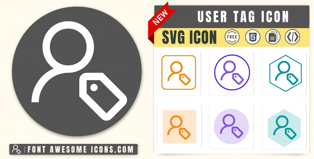 User Tag Icon SVG Code — Download Path / HTML