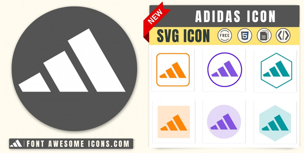 Adidas Icon SVG Code — Download Path / HTML