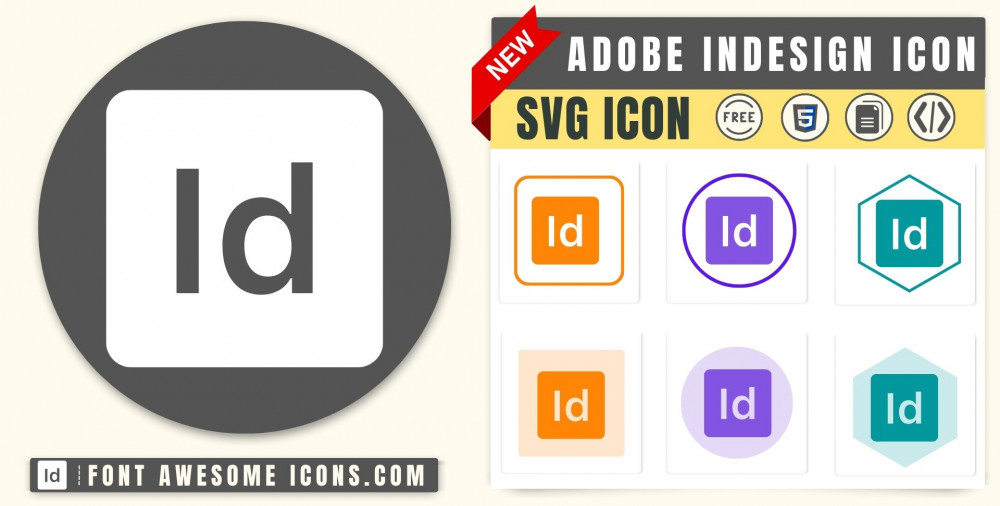 Adobe Indesign Icon SVG Code — Download Path / HTML