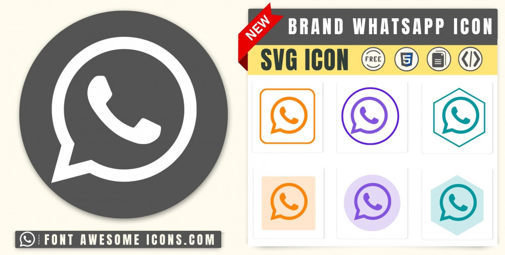 Brand Whatsapp Icon SVG Code — Download Path / HTML