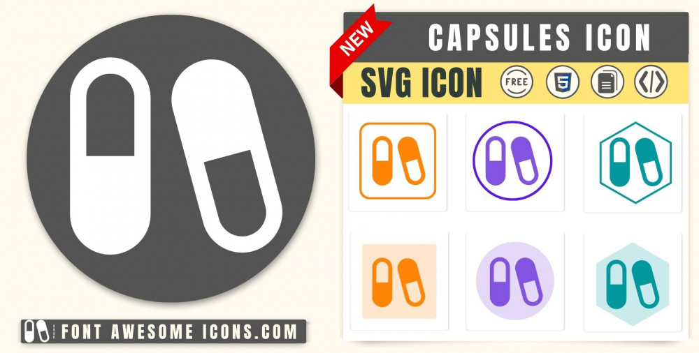 Capsules Icon SVG Code — Download Path / HTML