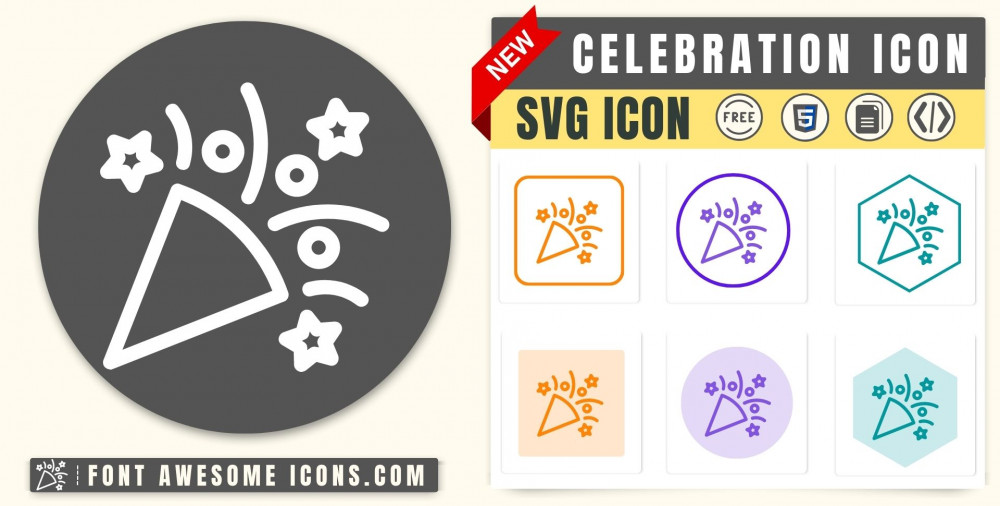 Celebration Icon SVG Code — Download Path / HTML