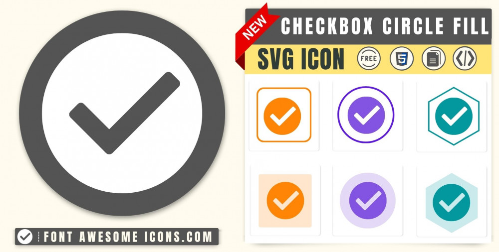 Checkbox Circle Fill Icon SVG Code — Download Path / HTML