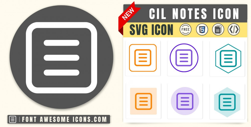 Cil Notes Icon SVG Code — Download Path / HTML