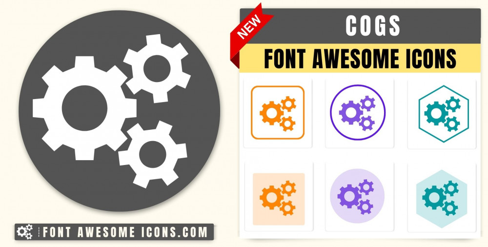 Font Awesome Cogs (Gear, Settings)