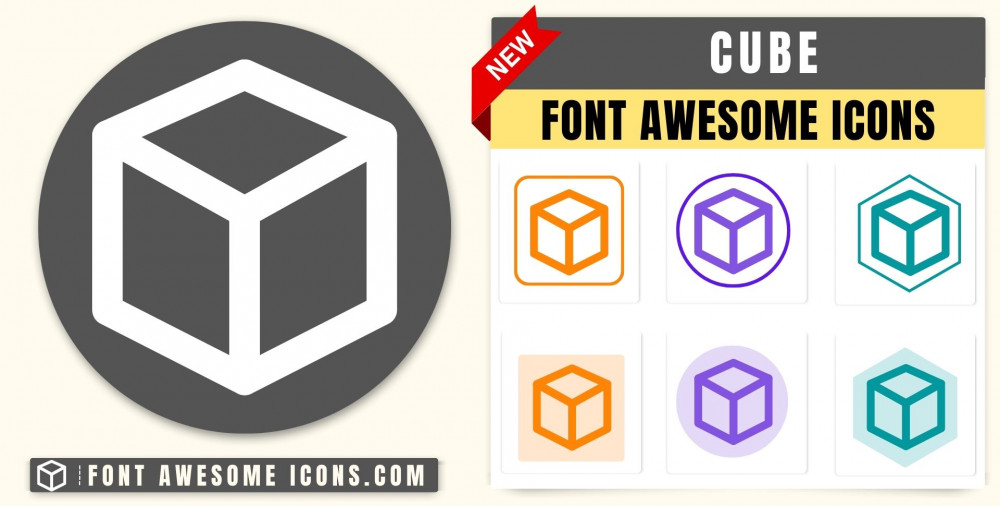 Font Awesome Cube Icon - Cubic