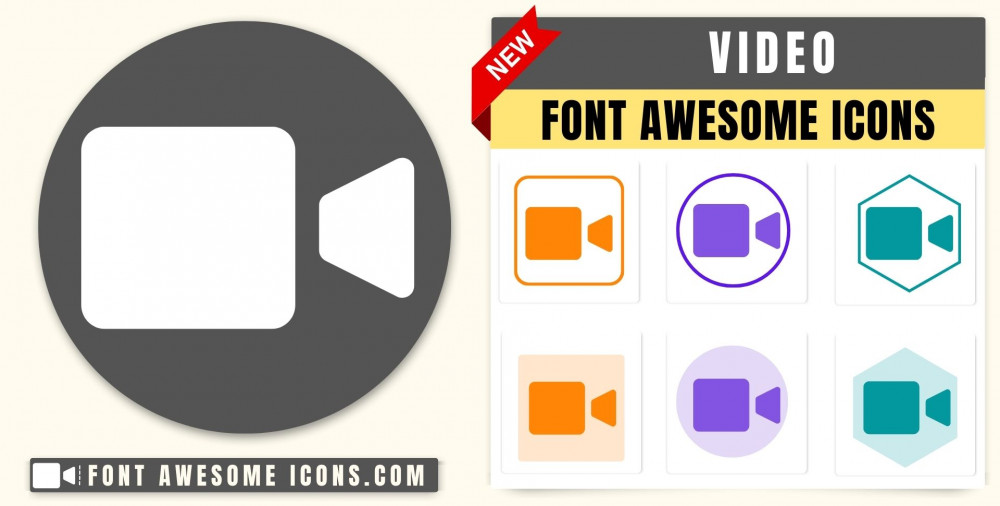 Font Awesome Video Icon (Audio, Media, Camera)