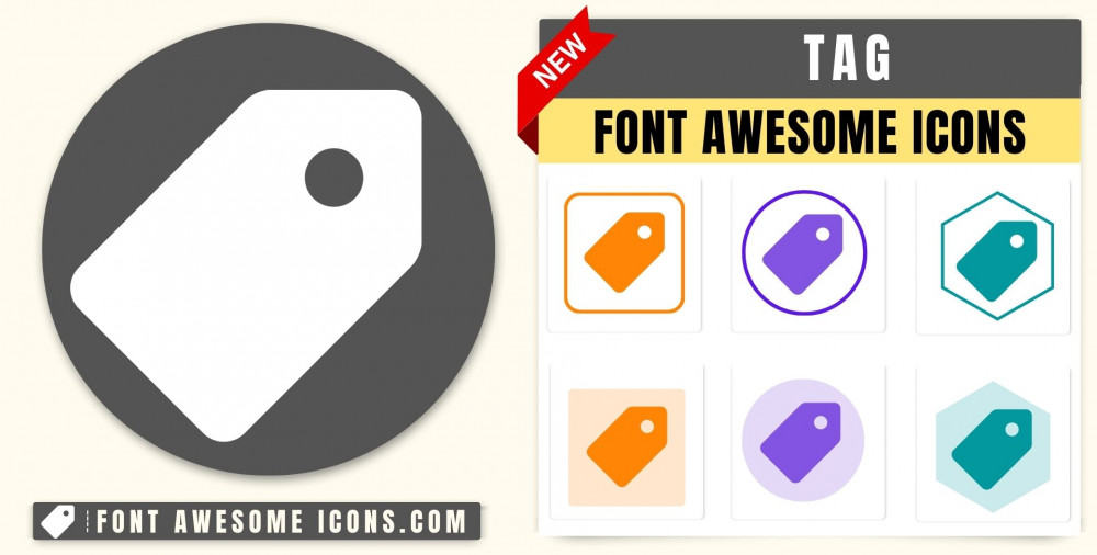 Font Awesome Tag Icon HTML CSS Class Fa Fa Tag Fa Fa Icon Code Of 