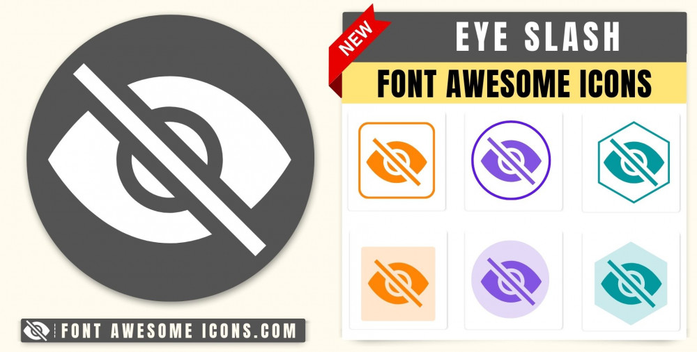 Font Awesome Eye Slash Icon (Hide, Conceal, Privacy)