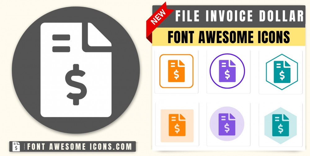 Font Awesome File Invoice Dollar (Payment, Finance, Billing)