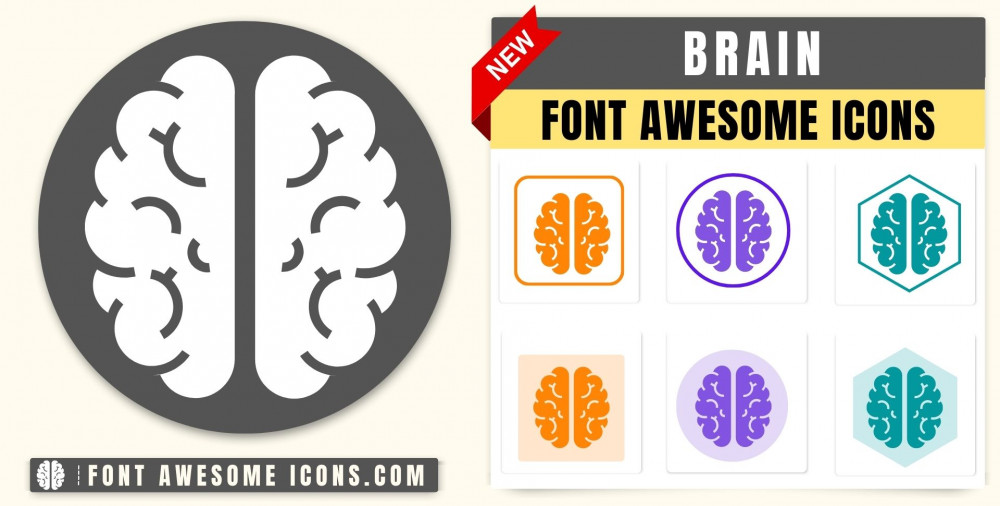 Font Awesome Brain Icon (Mind, Wisdom, Intellect)