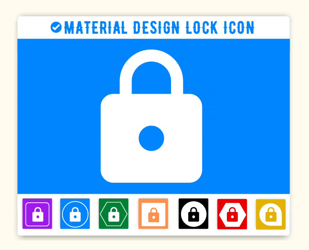 Material Design Lock Icon | (Security) Material UI Lock Icon, Vuetify ...
