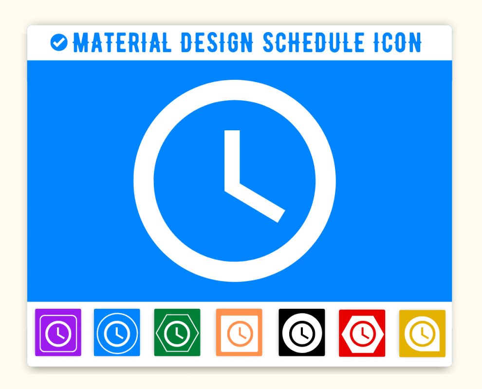 Material Design Schedule Icon | (Clock) Material UI Schedule Icon ...