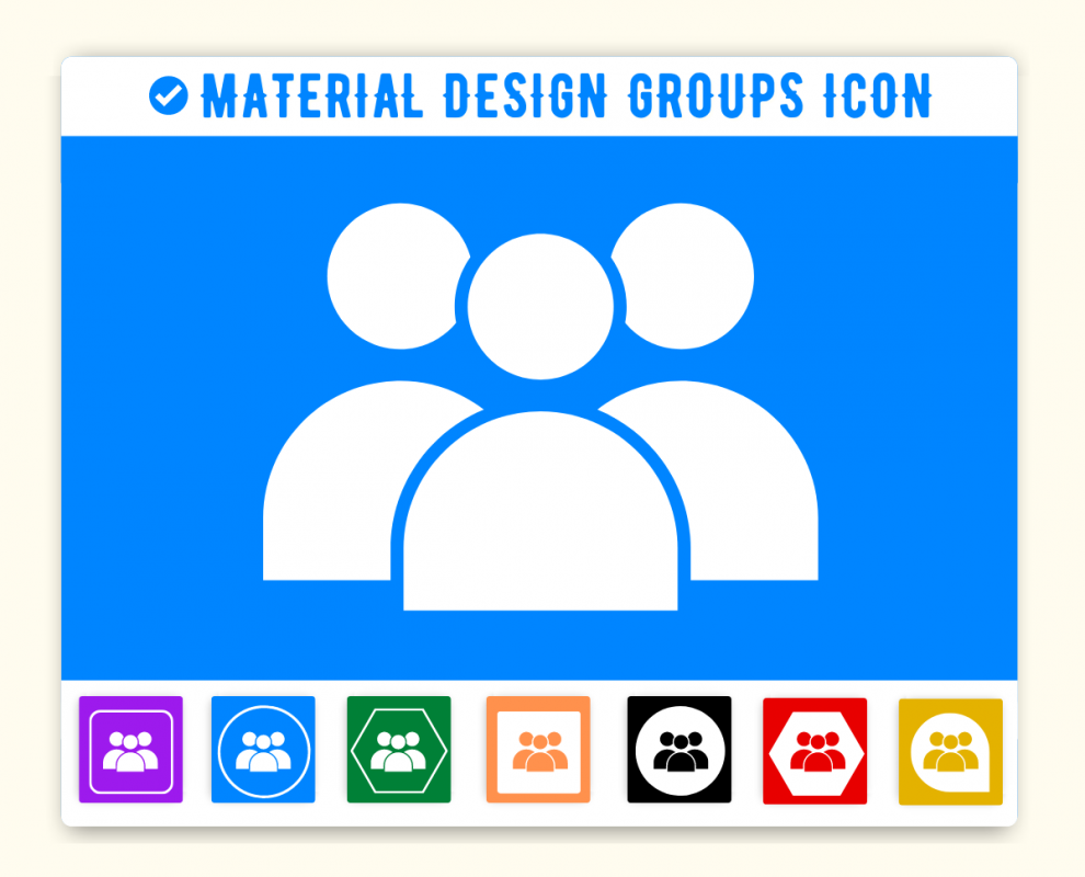 Material Design Groups Icon | (Crowd) Material UI Groups Icon, Vuetify ...