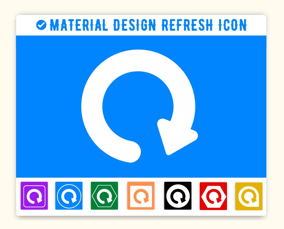 Material Design Refresh Icon | (Navigation) Material UI Refresh Icon ...