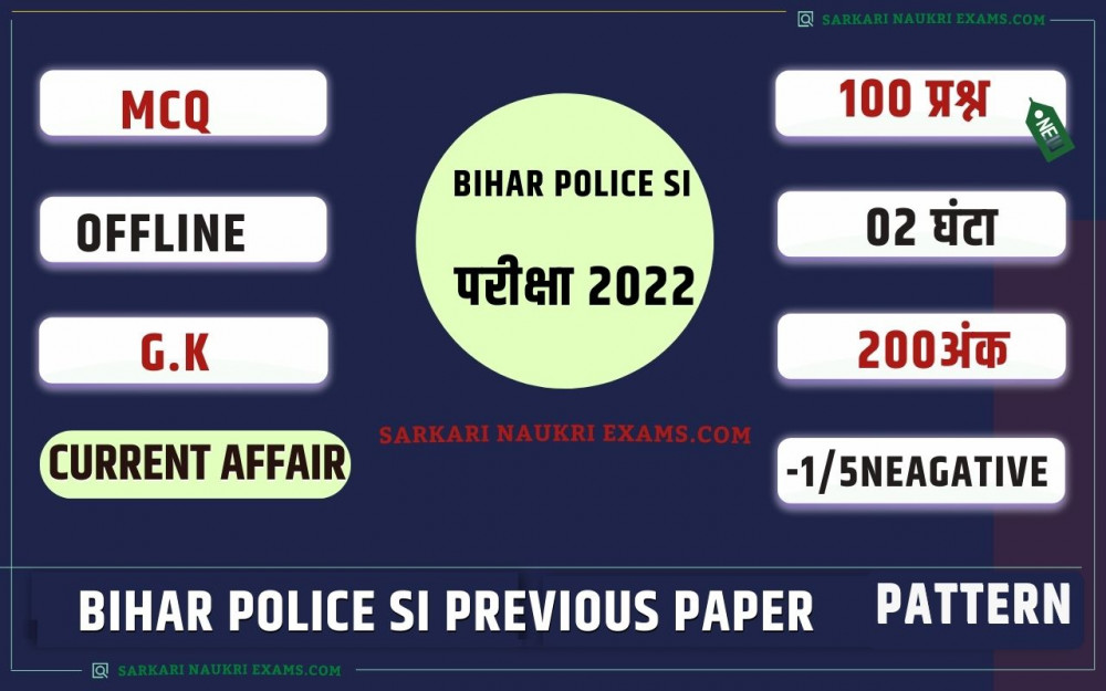 Bihar Police SI Previous Year Paper | BPSSC Daroga Mock Test Question ...