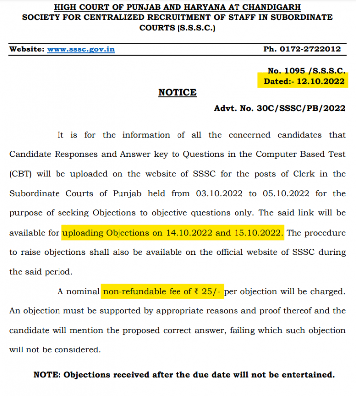 Punjab and Haryana High Court Clerk Answer Key 2022 (OUT!) | 3,4 Oct ...