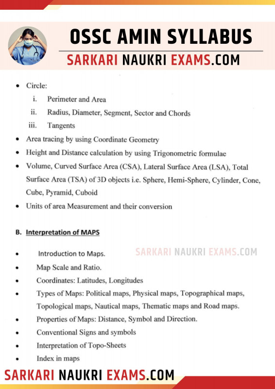 Odisha OSSC Amin Syllabus 2025 | Exam Pattern, PDF Download Link
