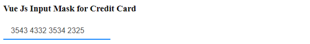Vue Js Input Mask for Credit Card | Debit Card