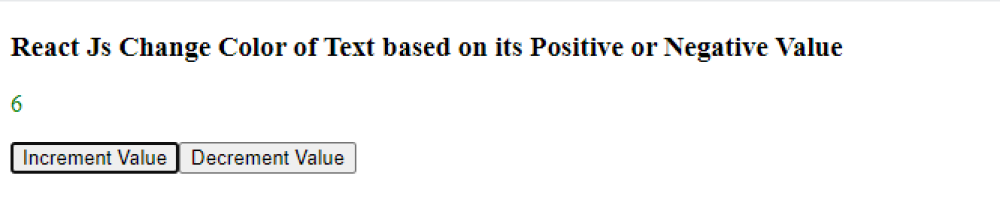 React Js Change Color of Text based on its Positive or Negative Value