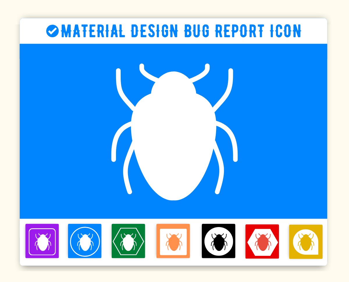 Material Design Bug Report Icon | (Virus) Material UI Bug_Report Icon ...